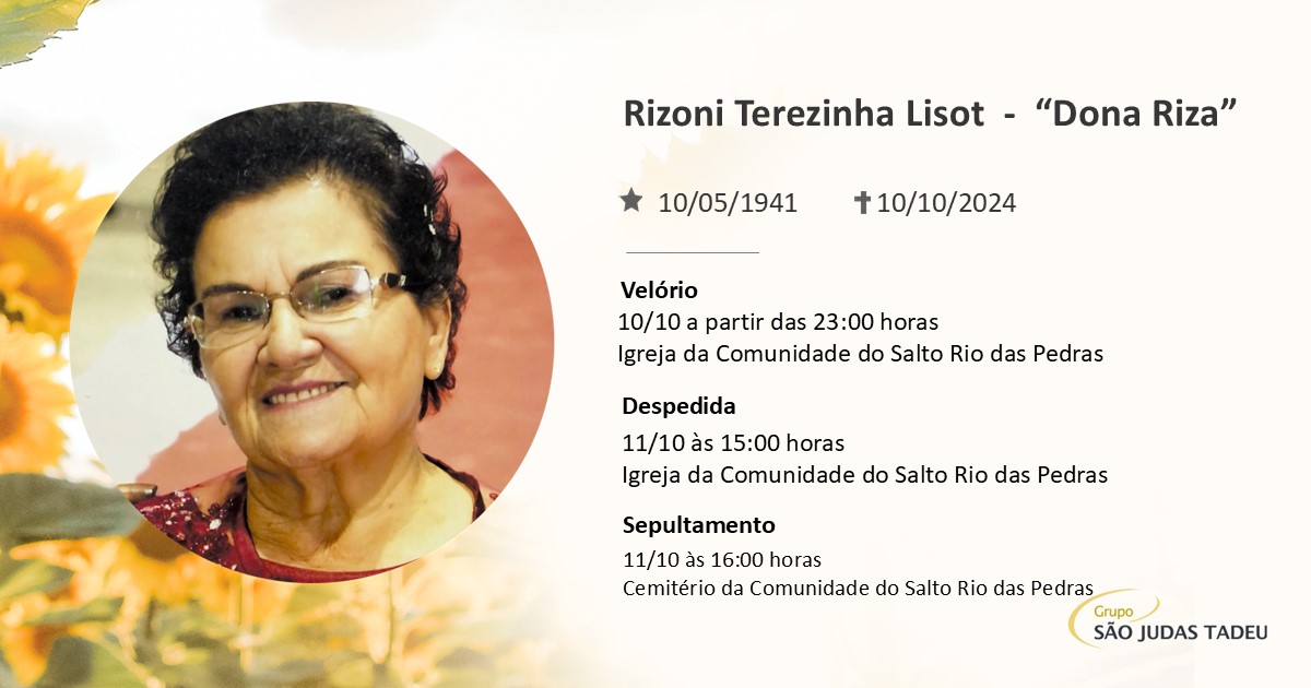 Rizoni Terezinha Lisot - "Dona Riza" - Grupo São Judas Tadeu